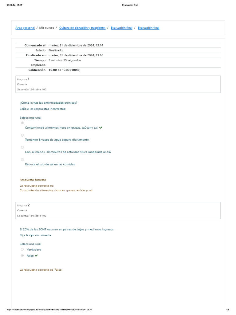 Evaluación Final | PDF | Transplante de organo | Especialidades Medicas