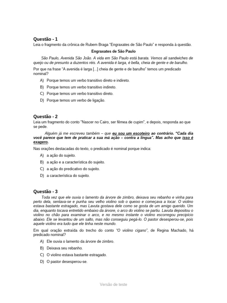 Lista Questoes Selecionadas 11-03-2025 17h13min | PDF | Pronome | Linguística