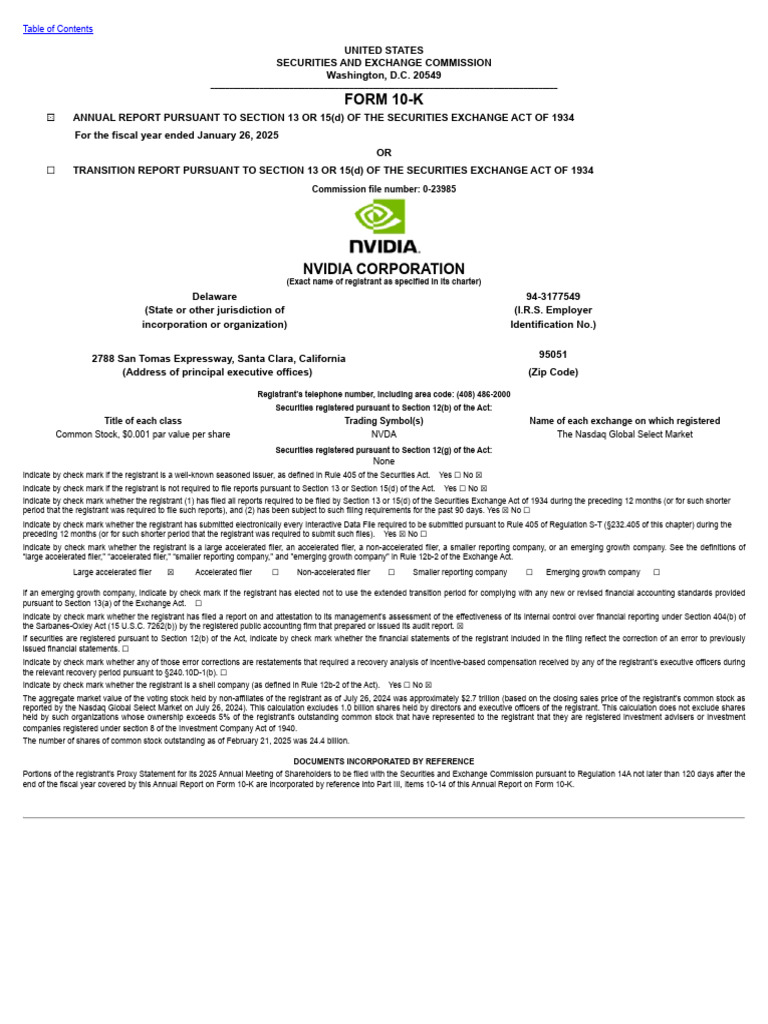 Nvidia 10k | PDF | Graphics Processing Unit | Form 10 K