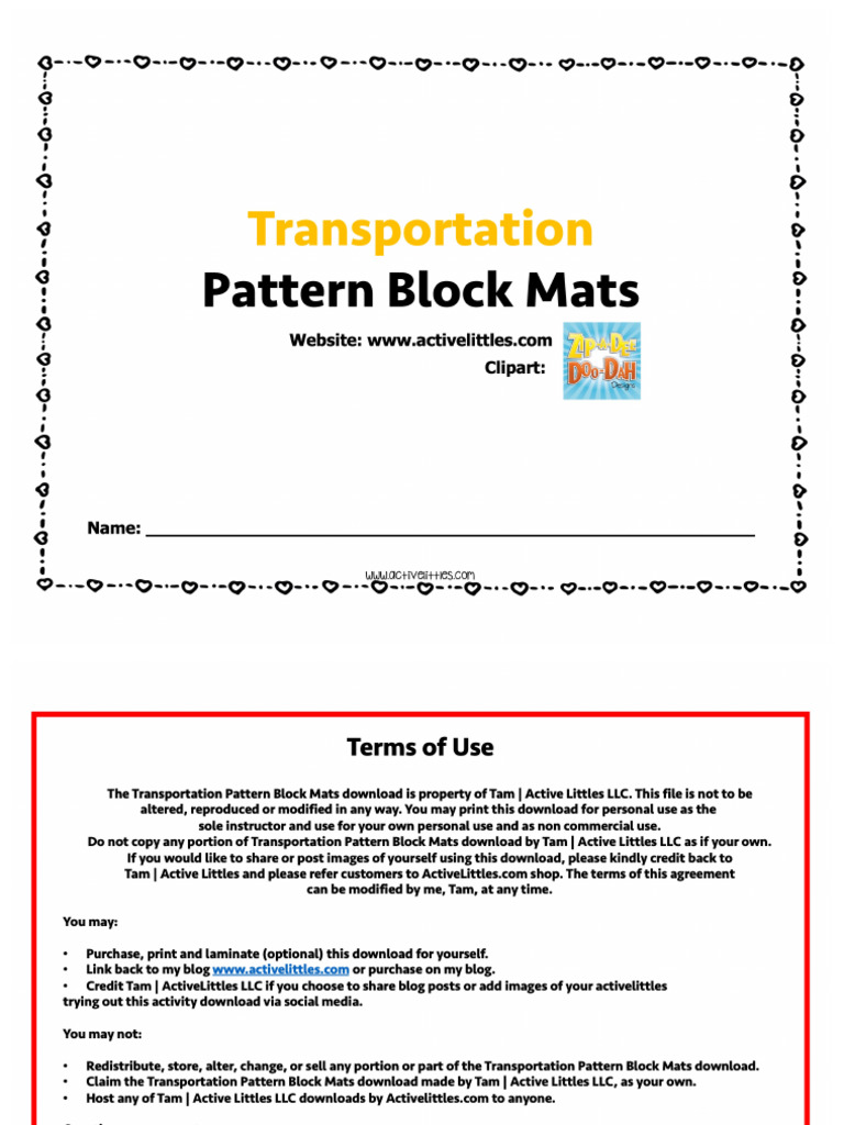 TransportationPatternBlockMatsFreePrintable 1 | PDF