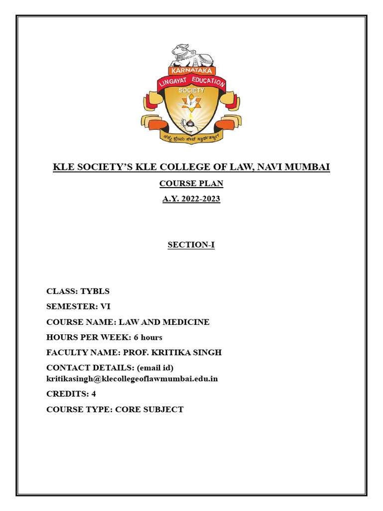 Law and Medicine Course Overview | PDF | Medicine | Health Care