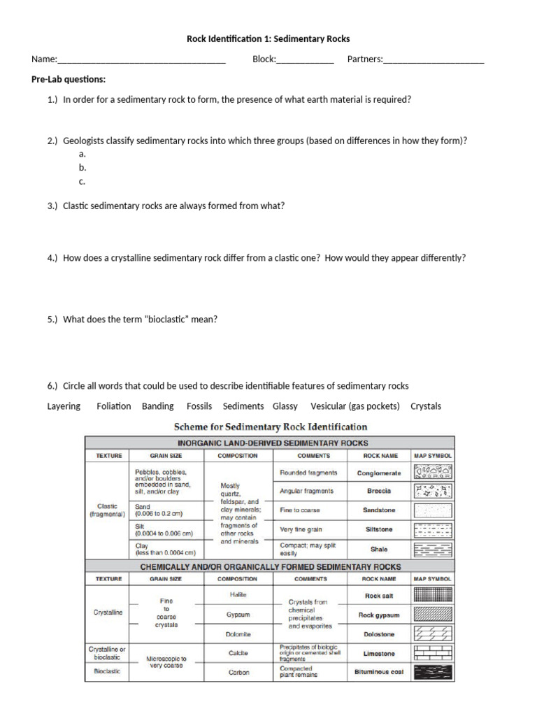 Sedimentary Lab | PDF