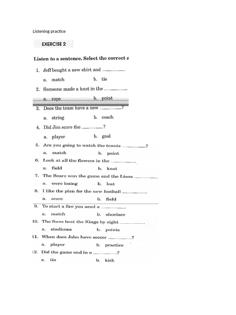Listening Practice Lessons 1-2 | PDF