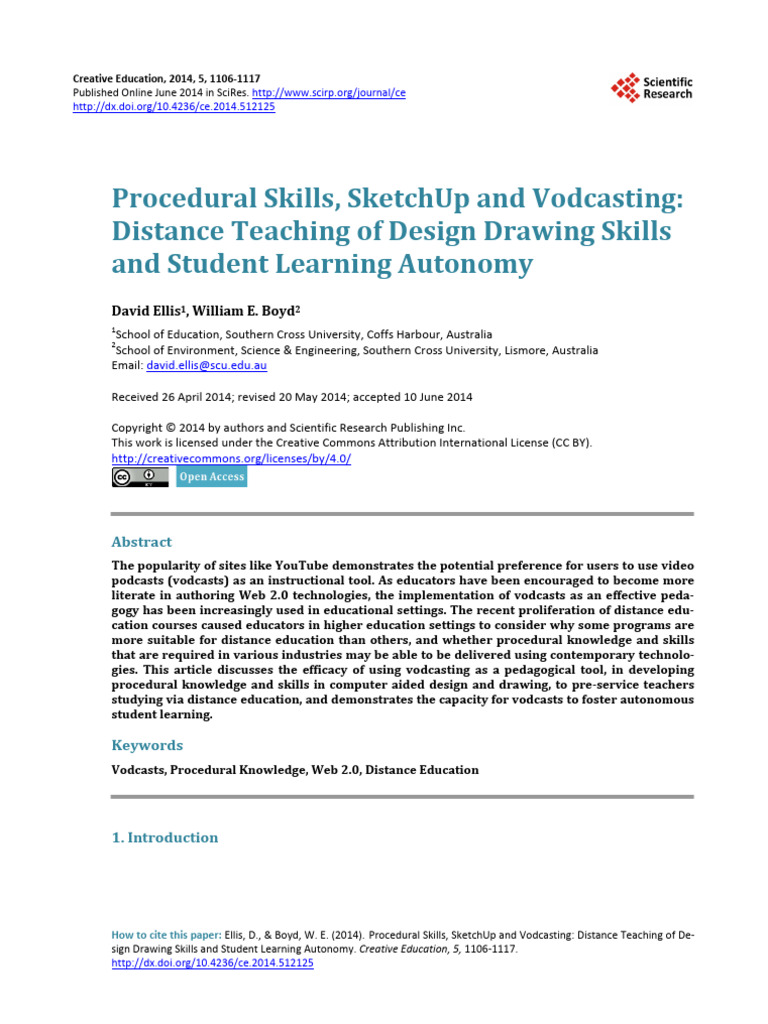 Procedural Skills, SketchUp and Vodcasting (Boom's Tanonomy For Improve Teaching and Learning ...