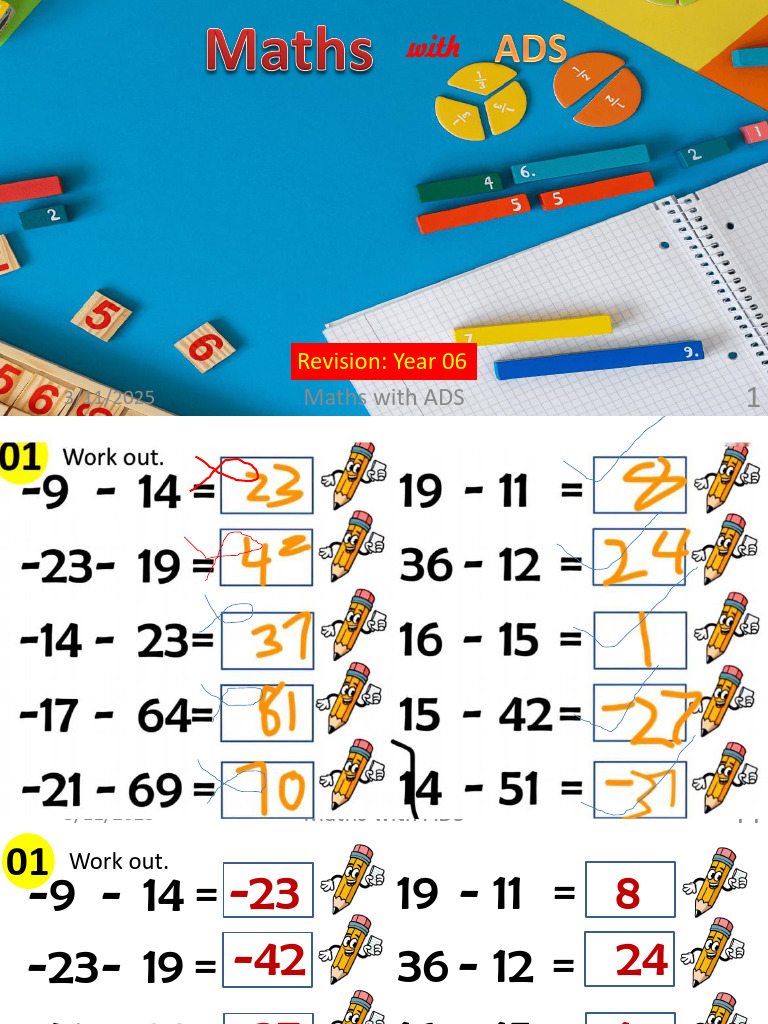 Calculating With Negative Numbers | PDF | Mathematics | Arithmetic