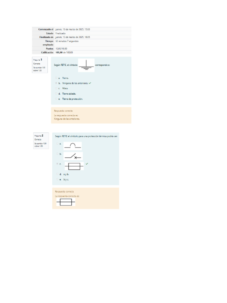 Cuestionario. Definiciones, Unidades de Medida y Símbolos de Elementos de Circuito | PDF
