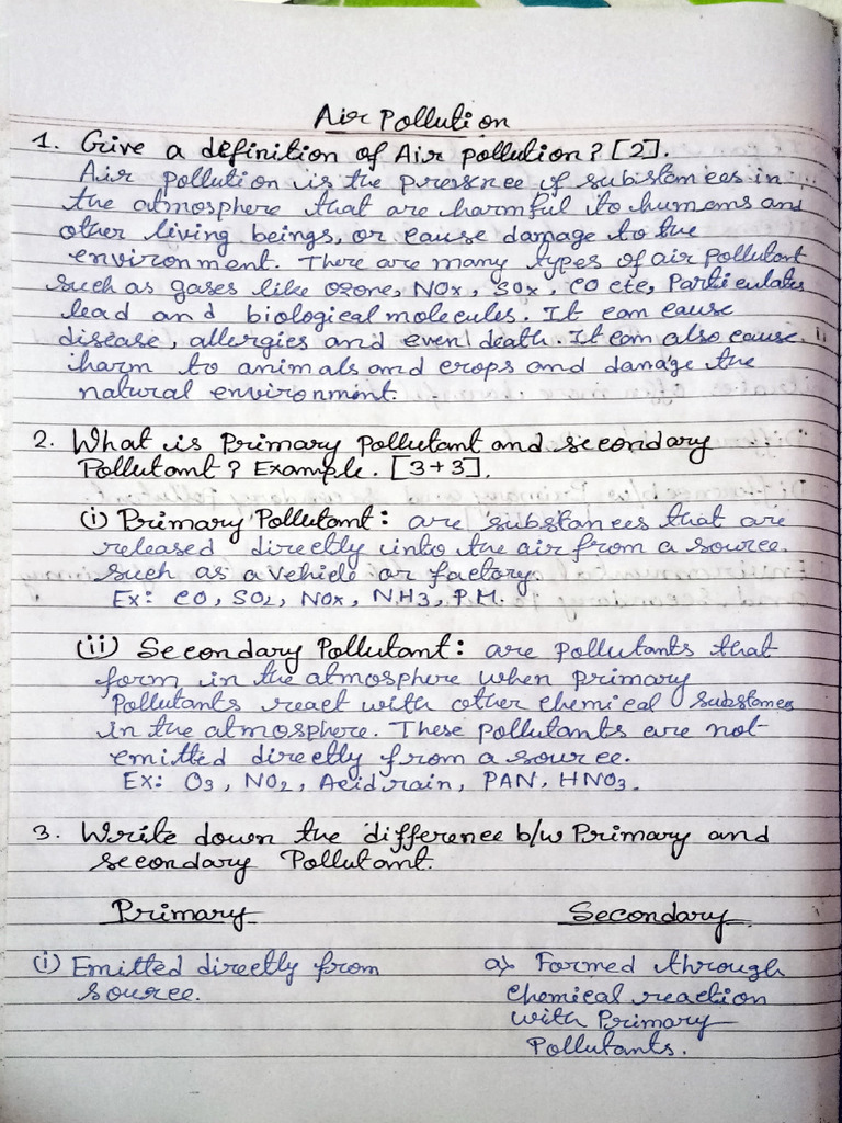 EVS Mod 2 Question Paper | PDF | Chemical Substances | Atmospheric Sciences