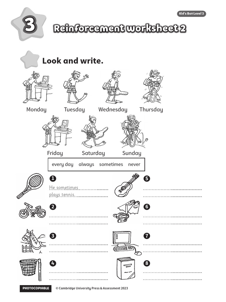 KBNGESS KidsBox Level3 Unit3 Reinforcement Worksheet 2 | PDF