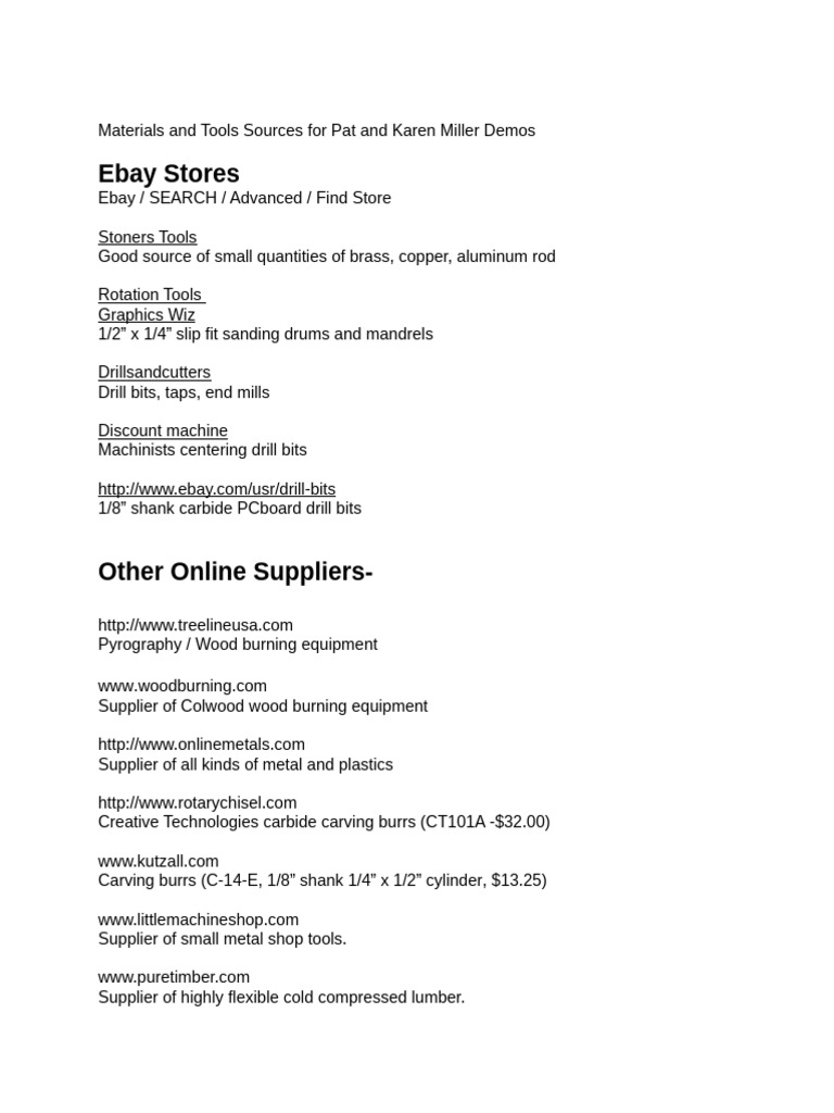 Suppliers List | PDF