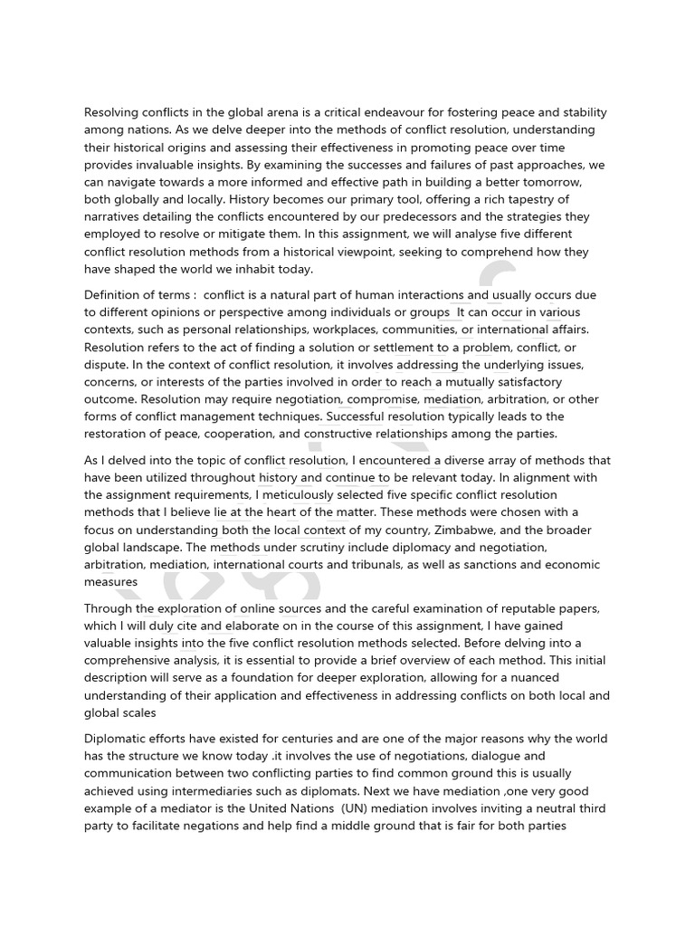 Nass Assignment Conflict Resolution | PDF | Mediation | Arbitration