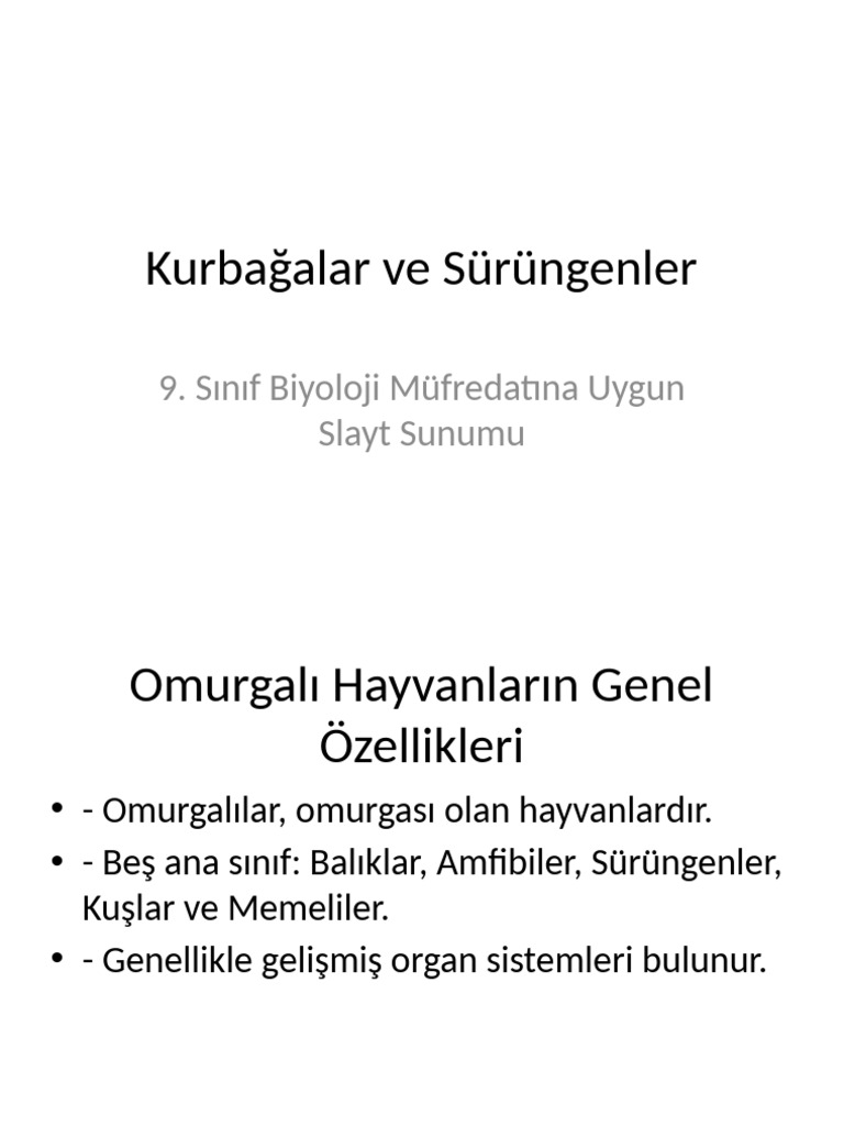 Kurbagalar Ve Surungenler Slayt | PDF