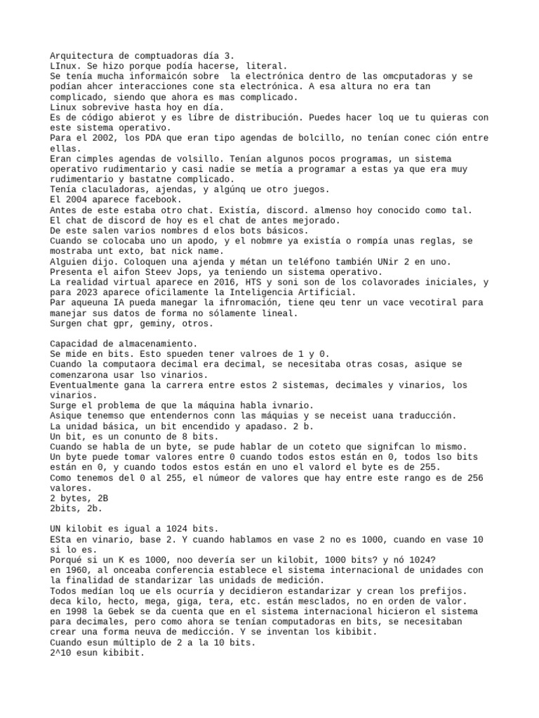 Arqui Día 3 | PDF | Poco | Byte