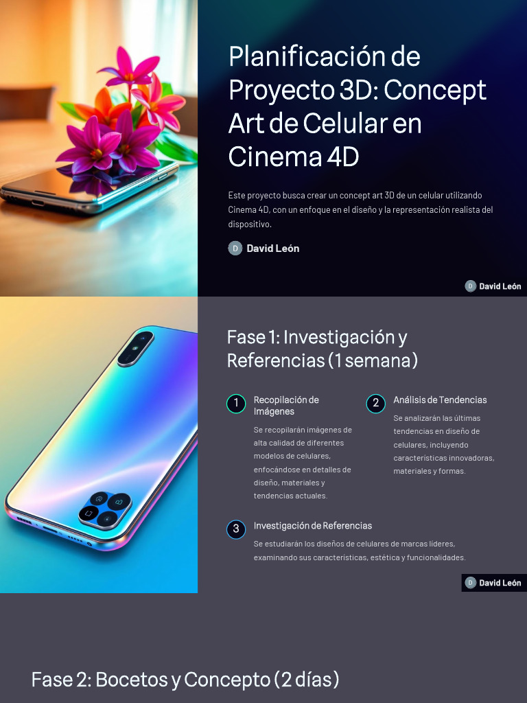Planificacion de Proyecto 3D Concept Art de Celular en Cinema 4D | PDF ...