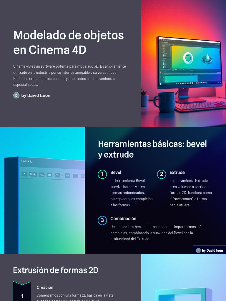Modelado-de-objetos-en-Cinema-4D | PDF | modelado 3D | Geometría