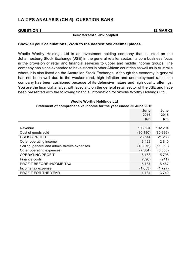 Ratio Analysis - QUESTION BANK | PDF | Equity (Finance) | Debt