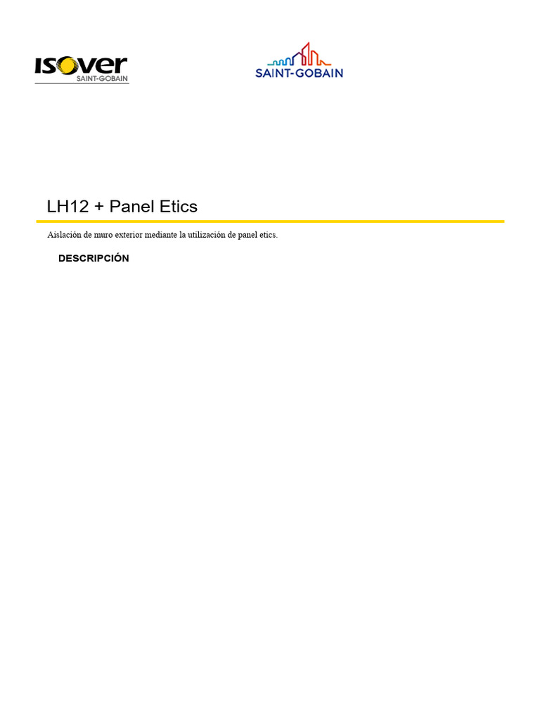 LH12 + Panel Etics | PDF