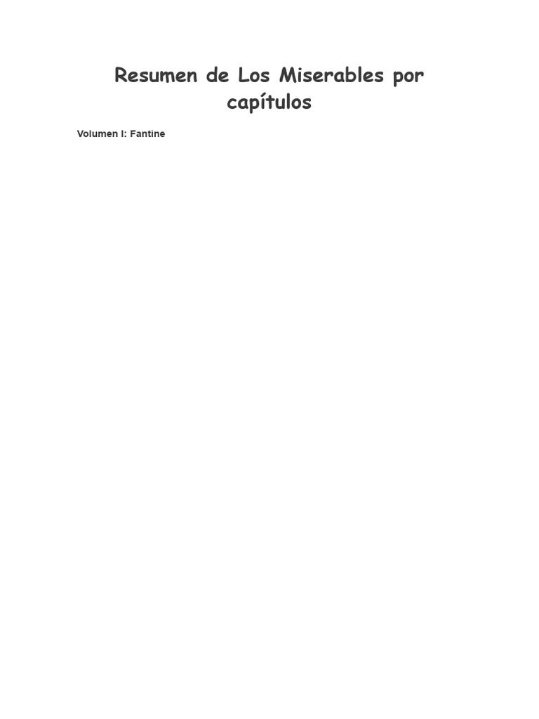 Resumen de "Los Miserables" por capítulos | PDF | Cosette | Los Miserables