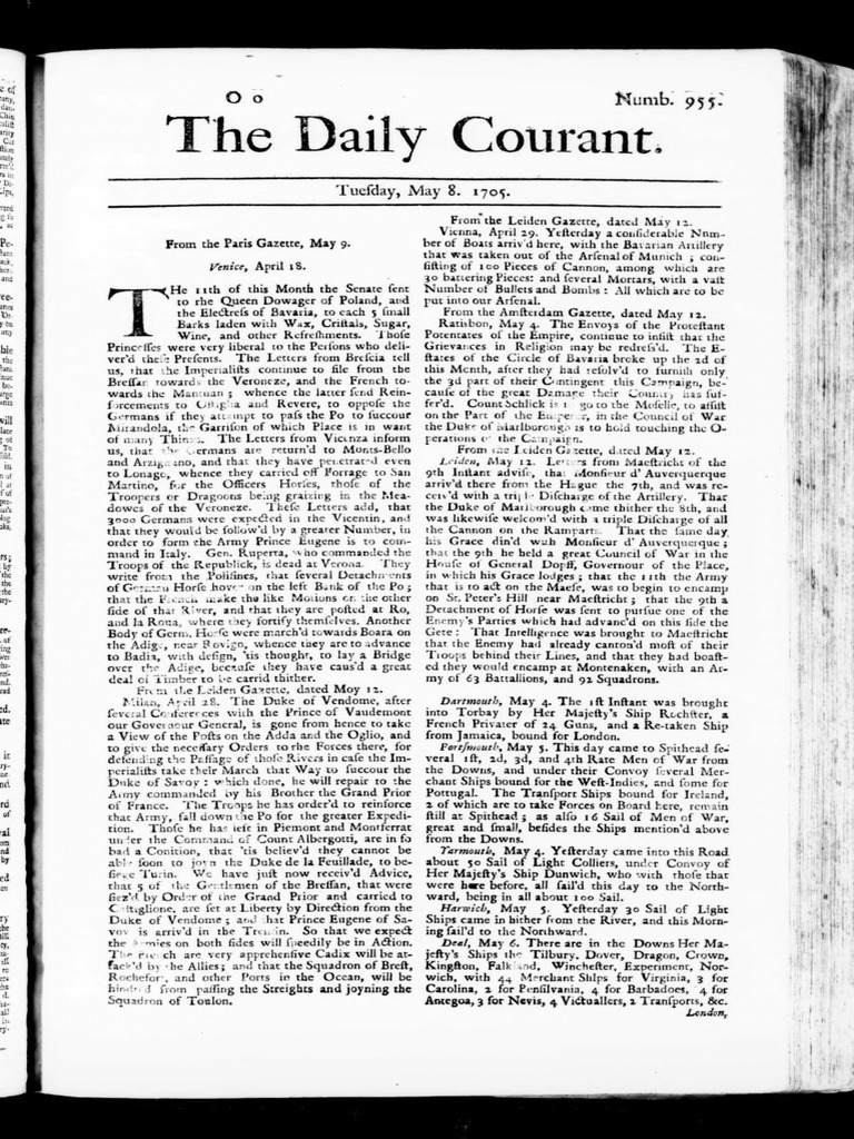 Sim Daily-Courant 1705-05-08 955 | PDF