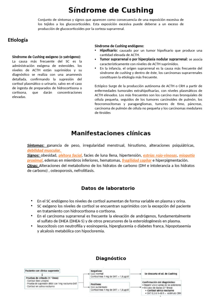 Síndrome de Cushing | PDF | Glándula suprarrenal | Glucocorticoides