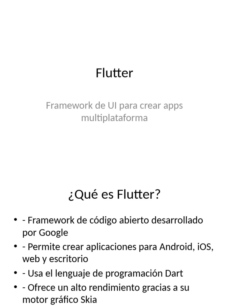 Flutter Presentation | PDF