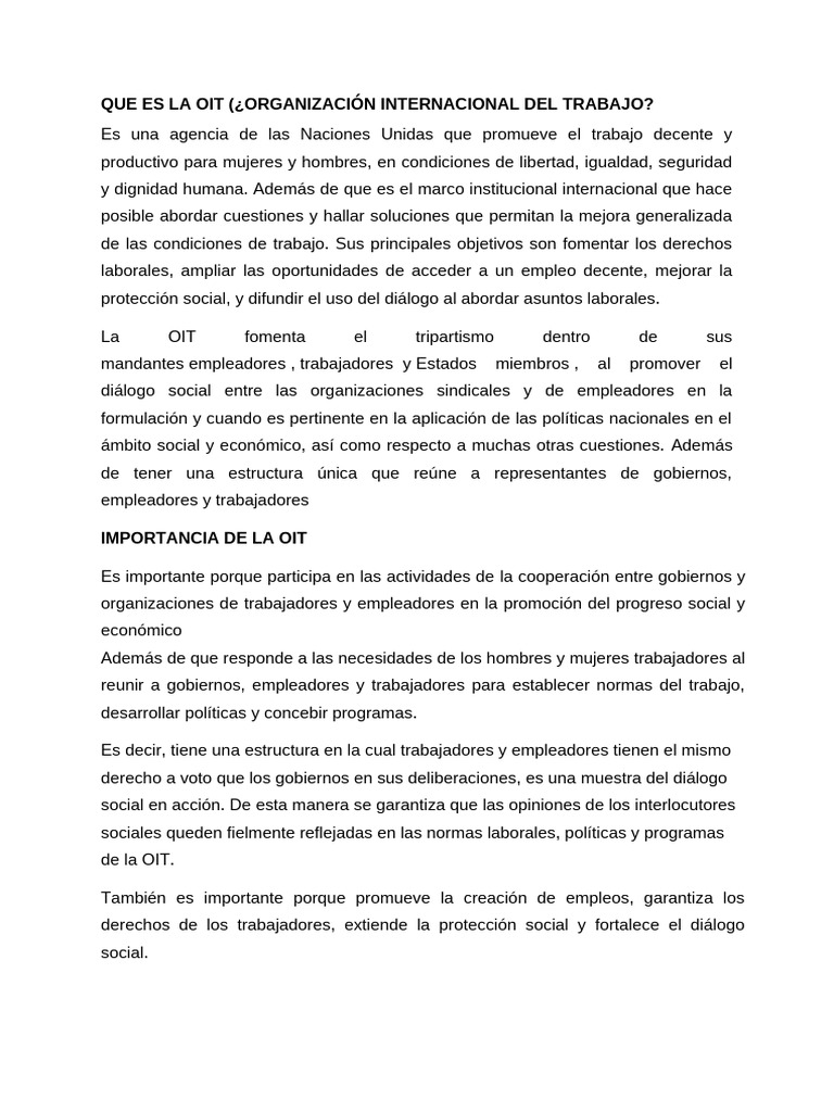 Que Es La Oit | PDF