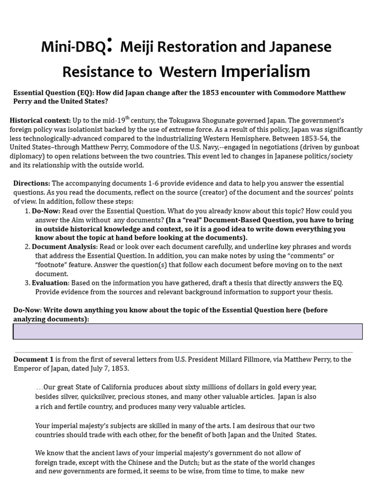 Abigail Guashpa - 24-25 Version Mini-DBQ - Meiji Restoration and ...