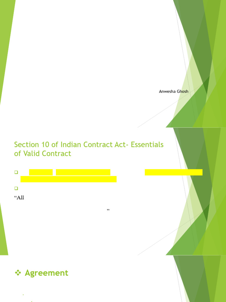 Essentials of A Valid Contract | PDF | Consideration | Offer And Acceptance