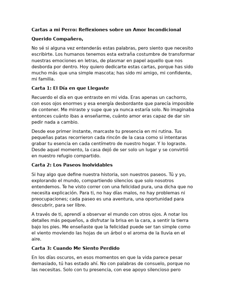 Cartas de Amor a Mi Perro | PDF | Amor | Felicidad