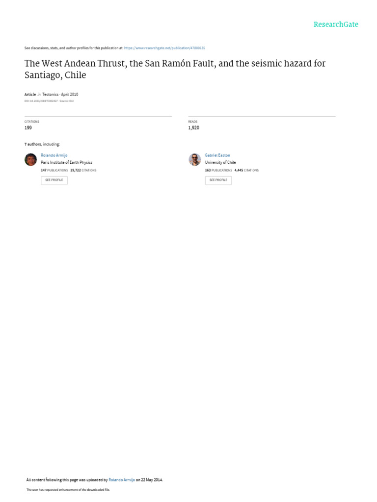 Falla San-Ramon | PDF | Andes | Fault (Geology)