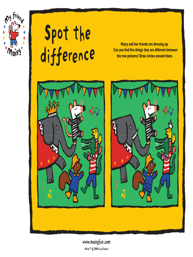 Find Differences in Maisy Pictures | PDF