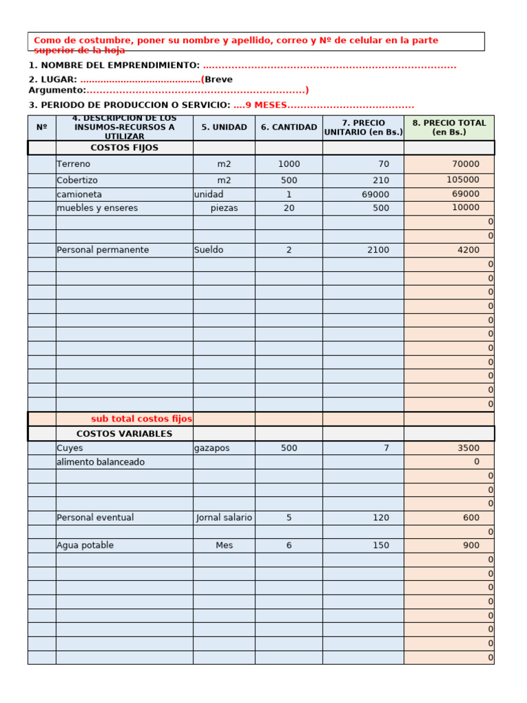 practica 3 hoja o planilla de costos de produccion | PDF