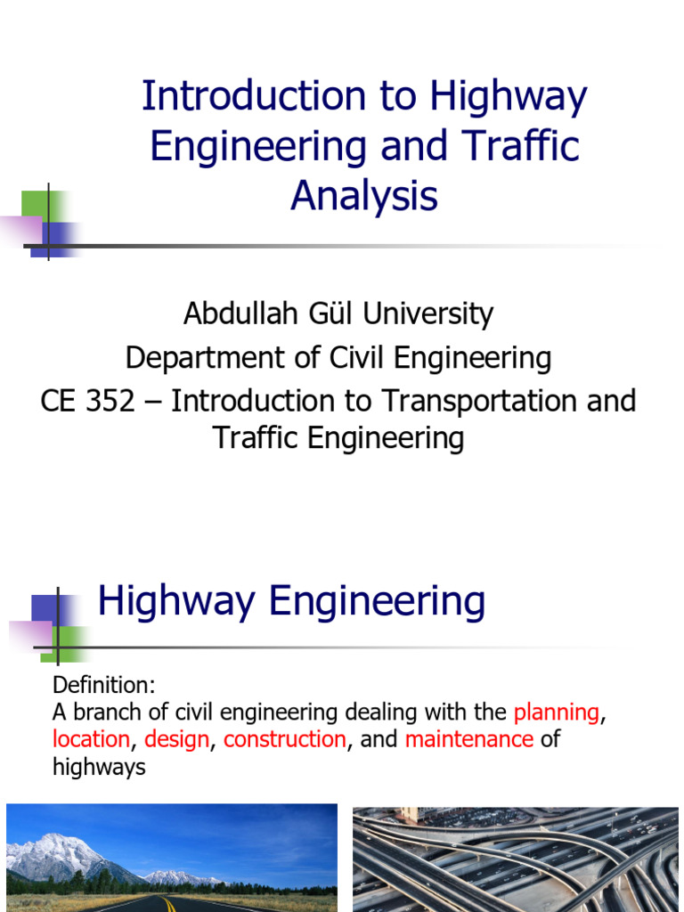 3 Intro To Highway Eng and Traffic Analysis | PDF | Traffic | Highway