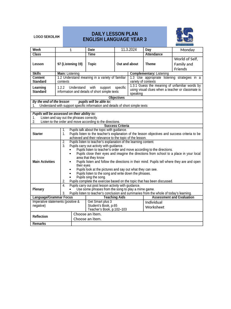 Year 3 English Daily Lesson Plans | PDF | Lesson Plan | Teachers