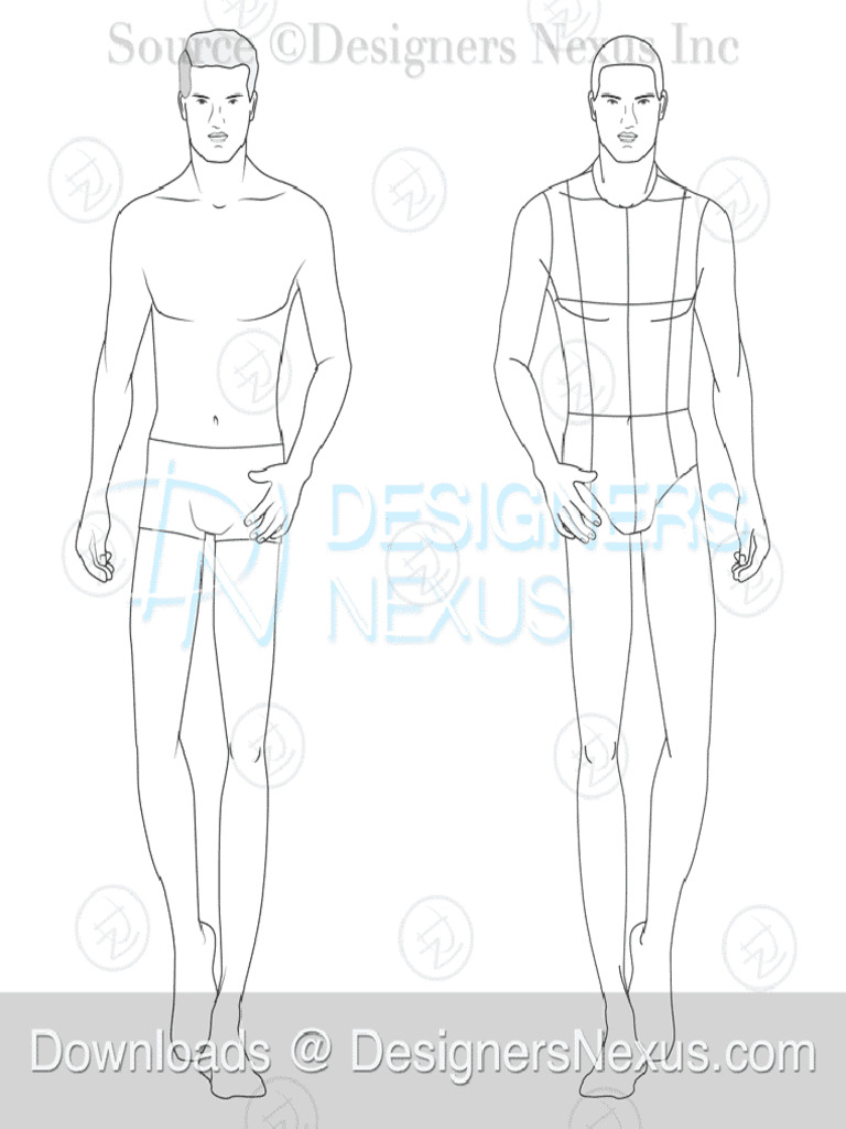 058 Fashion Croqui Template Male Preview | PDF