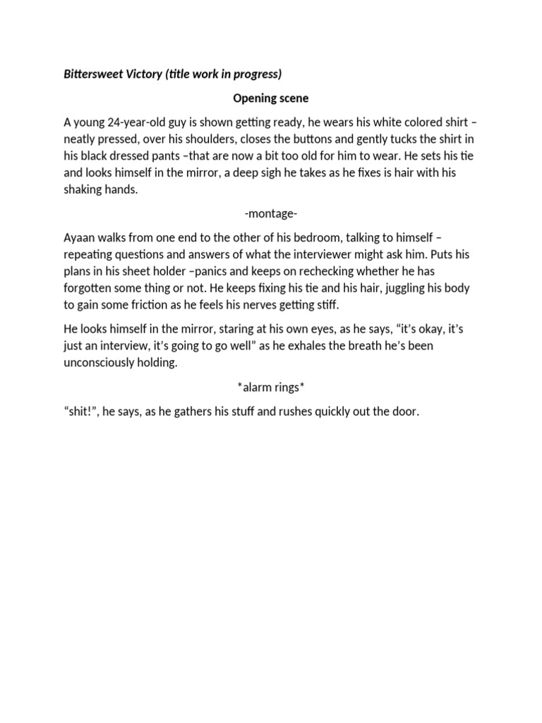 Bittersweet Victory Story Making | PDF