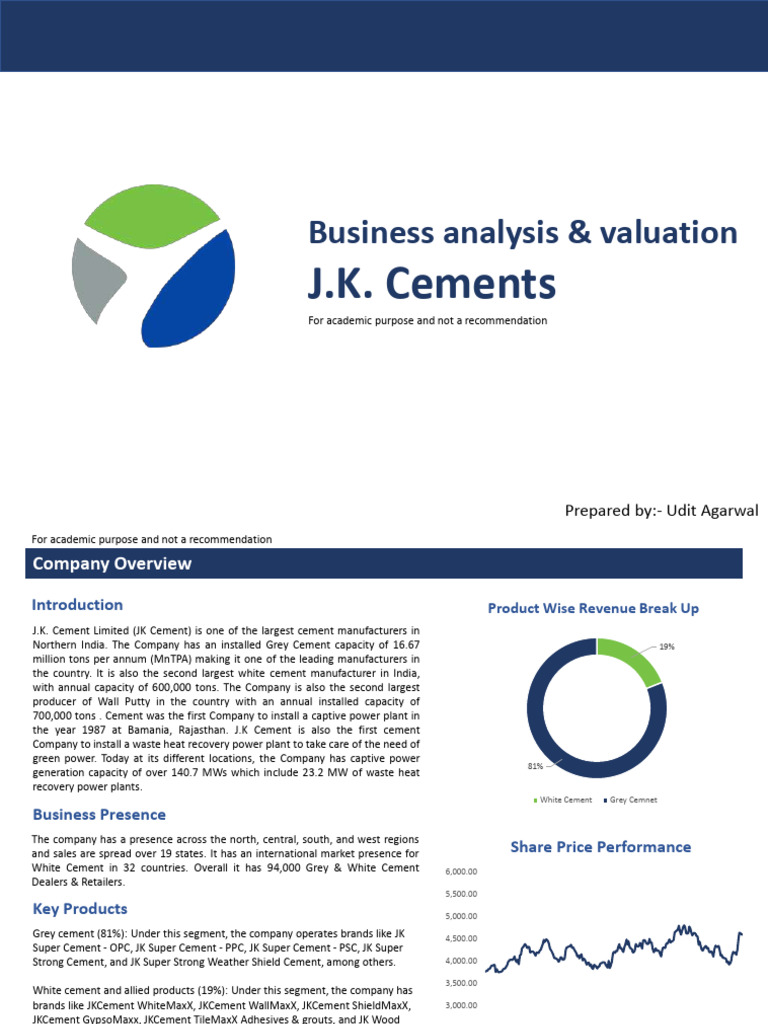 Business Analysis & Valuation - J.K Cements | PDF | Inflation | Economies