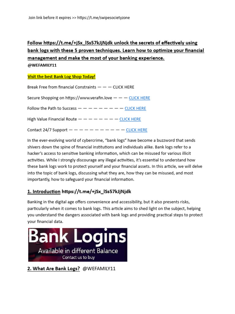 Understanding Bank Logs and Protection Tips | PDF | Phishing | Cybercrime