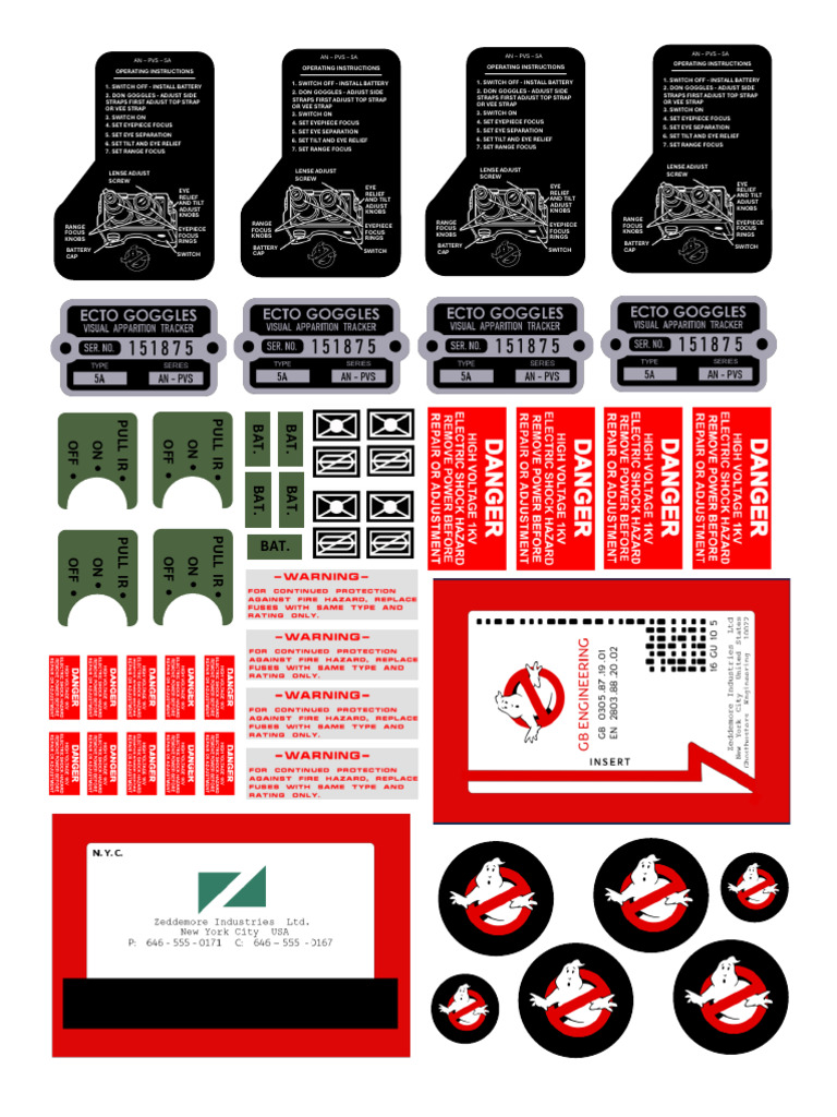 Rubies Ecto Googles Stickers | PDF | Optics | Optical Devices