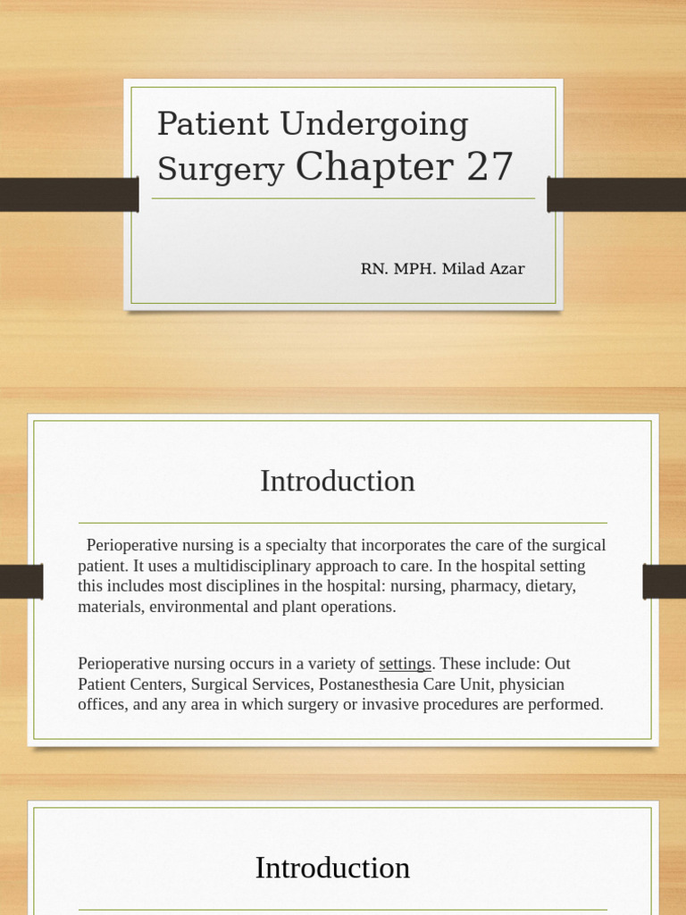 Perioperative Nursing: Care Phases Explained | PDF | Surgery ...