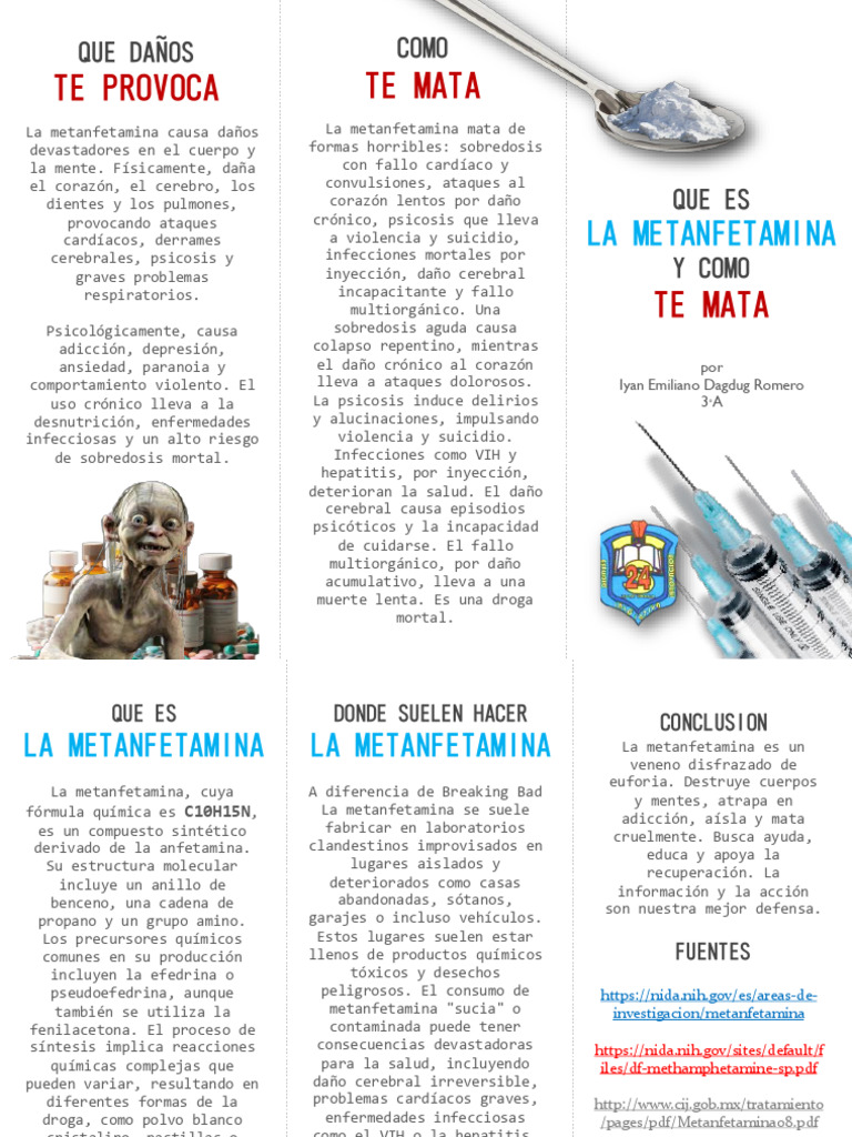 TRIPTICO Drogas | PDF | Metanfetamina | Psicosis