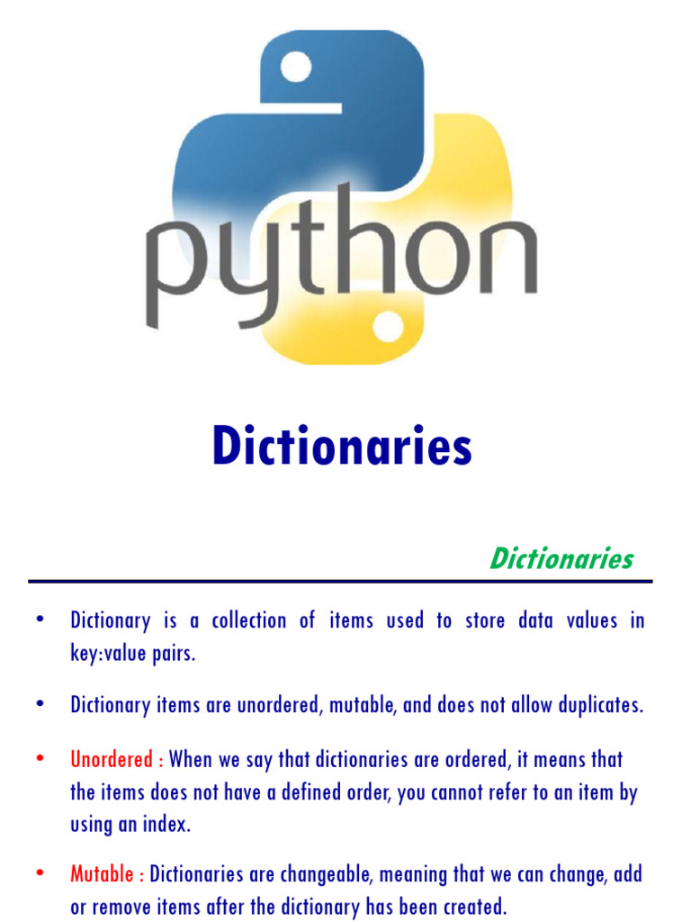 Understanding Python Dictionaries Basics | PDF | Bracket | Computer Science