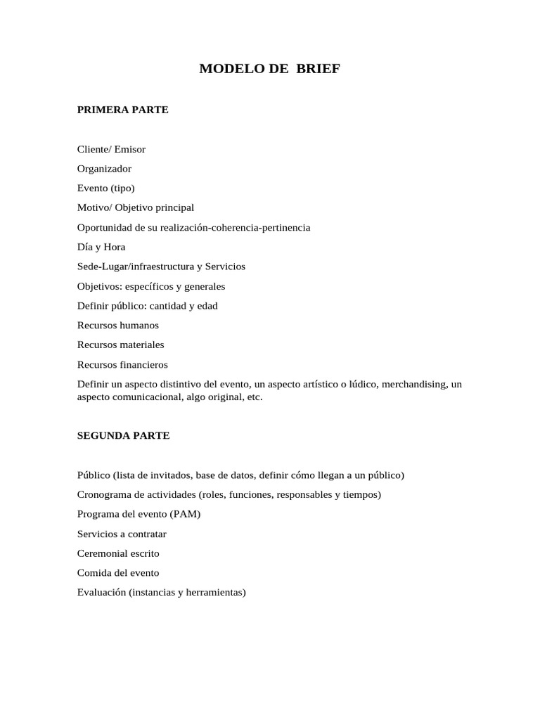 Modelo de Brief | PDF