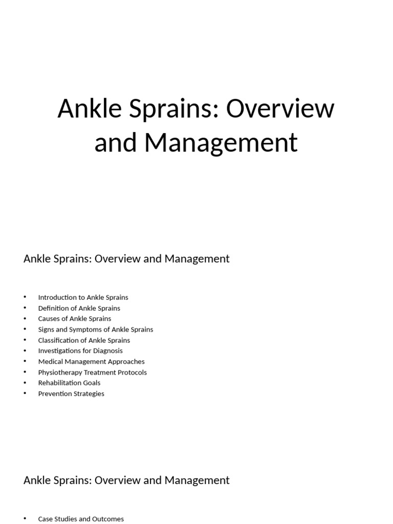 Ankle Sprains - Overview and Management | PDF | Physical Therapy ...