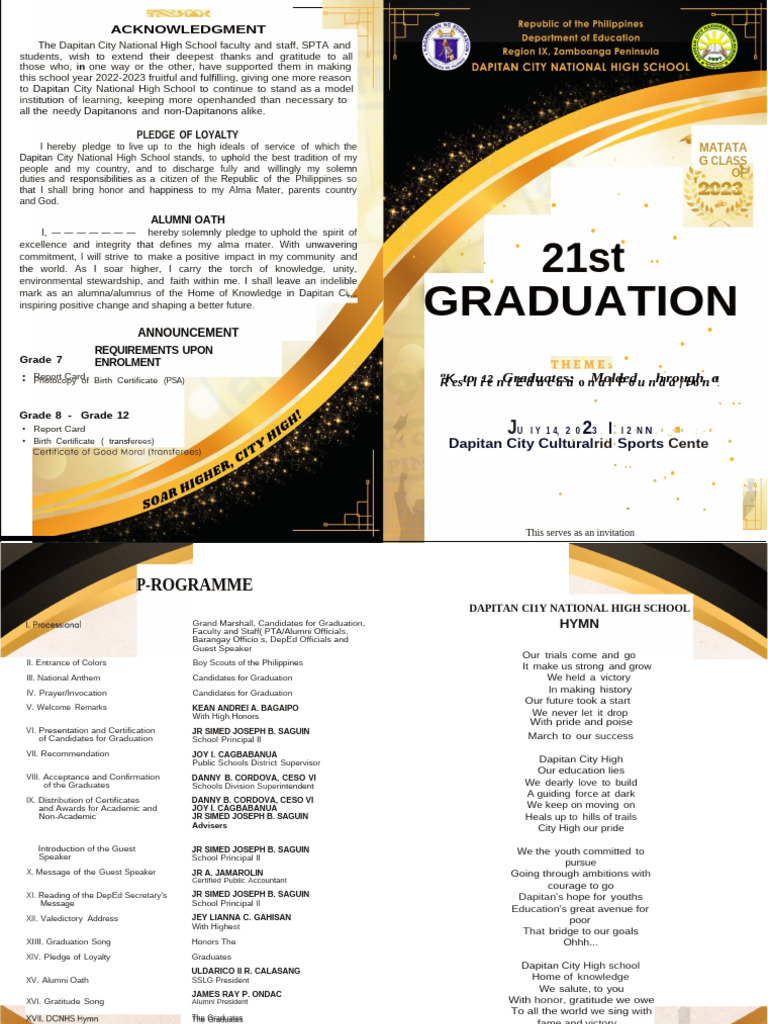2023 SHS Graduation Souvenir Program | PDF | Emotions | Positive Mental ...
