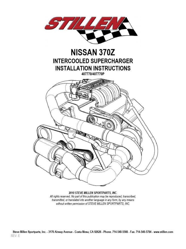 Manual de Instalação Kit Supercharge Stillen 370z | PDF | Electrical ...
