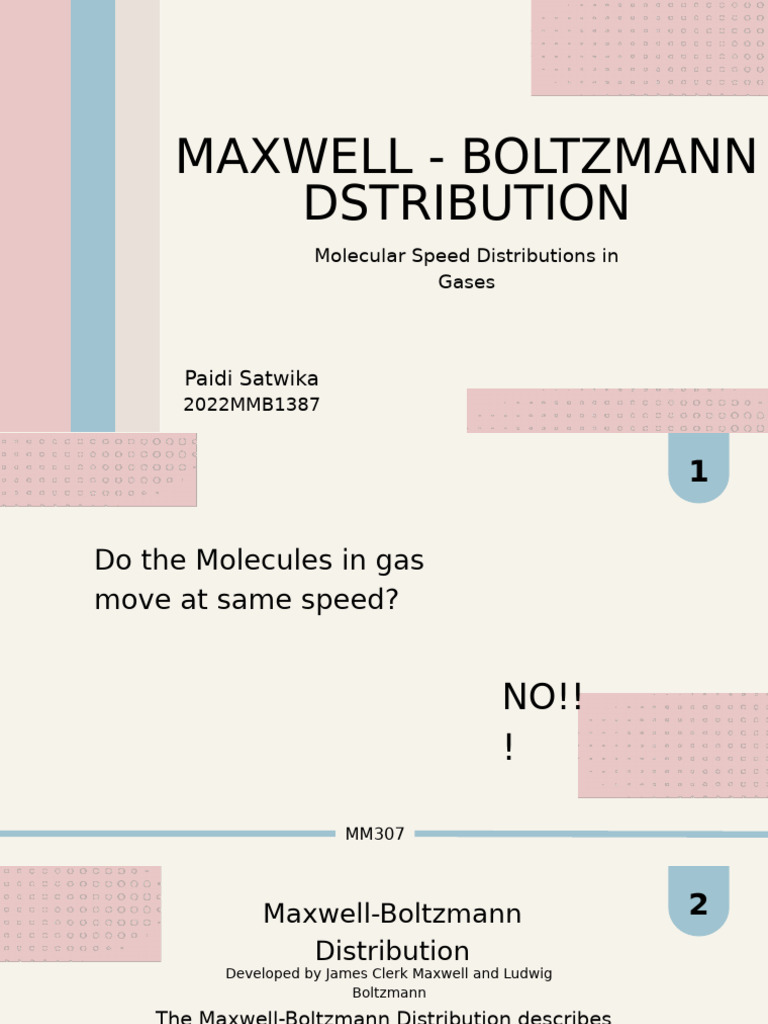 Maxwell-Boltzmann Energy Distribution | PDF | Gases | Temperature