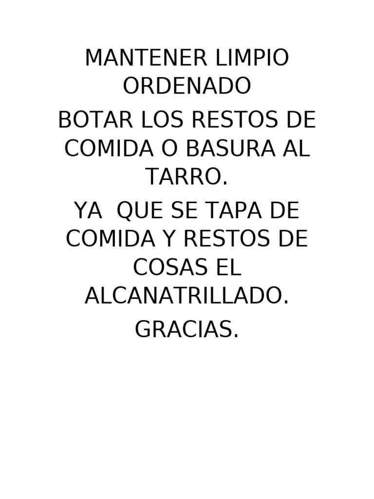 Mantener Limpio Ordenado | PDF