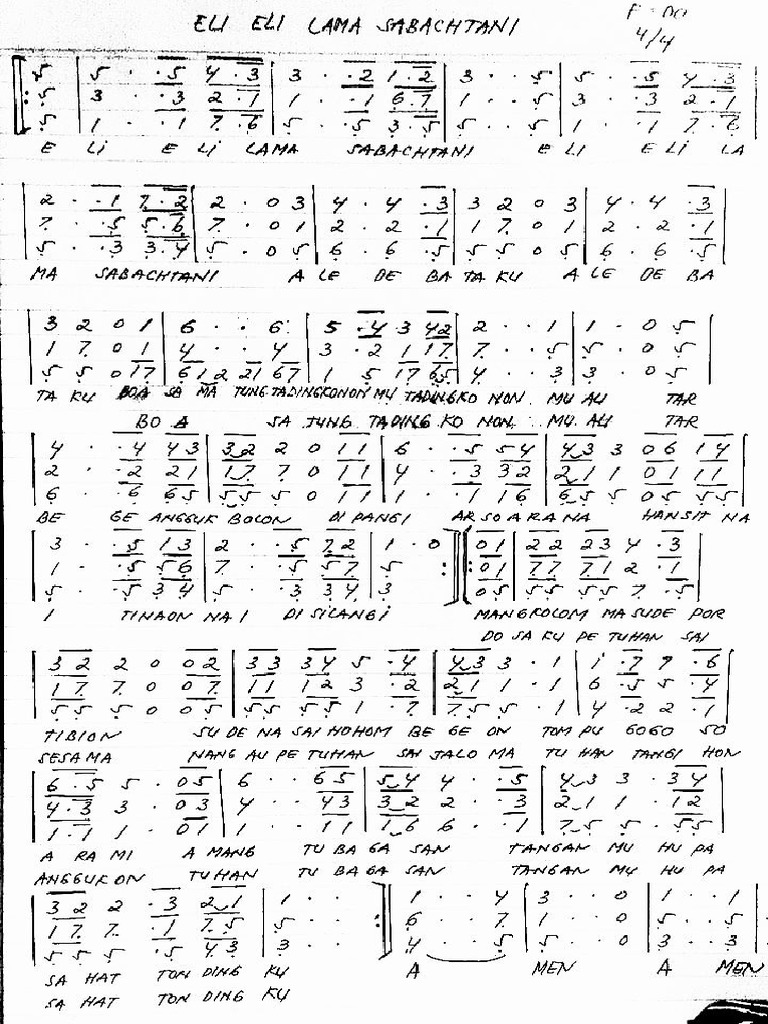 Eli Eli Lama Sabachtani (SSA) | PDF