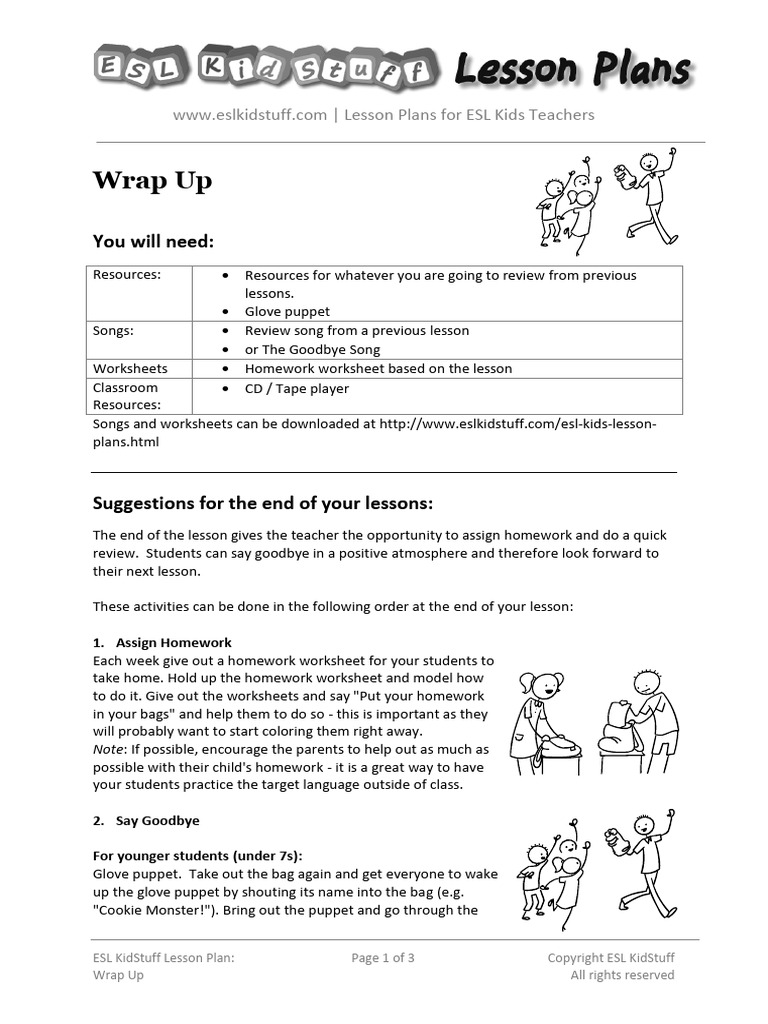 Wrap Up Lesson Plan | PDF | Homework | Lesson Plan