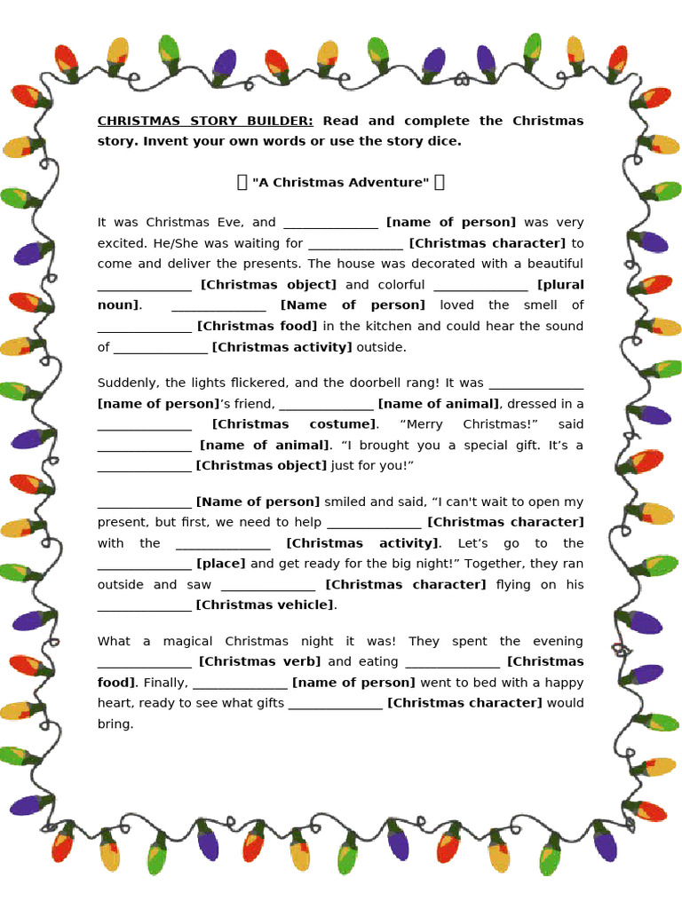 Christmas Story Builder Template | PDF